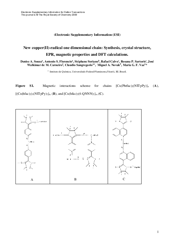 (PDF) New copper(II)-radical one dimensional chain: Synthesis, crystal ...