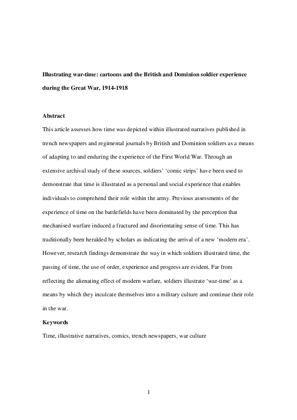 (PDF) Illustrating war-time: Cartoons and the British and Dominion ...