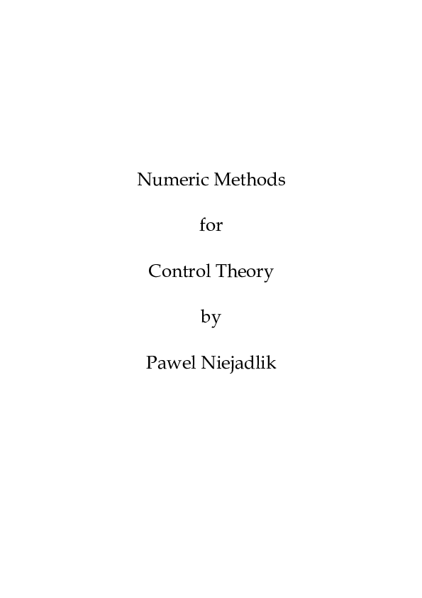 (PDF) Pawel Niejadlik - Numeric Methods for Control Theory