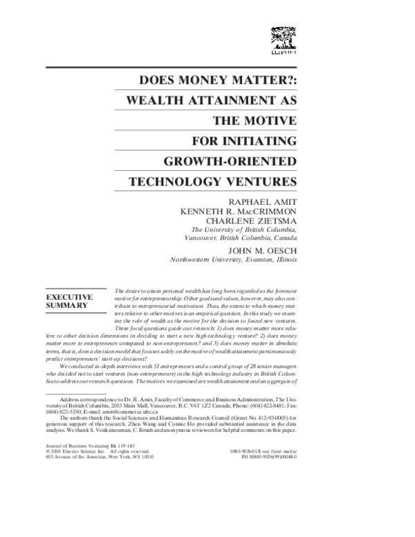 (PDF) Does money matter?