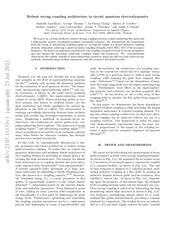 (PDF) Robust Strong-Coupling Architecture in Circuit Quantum ...