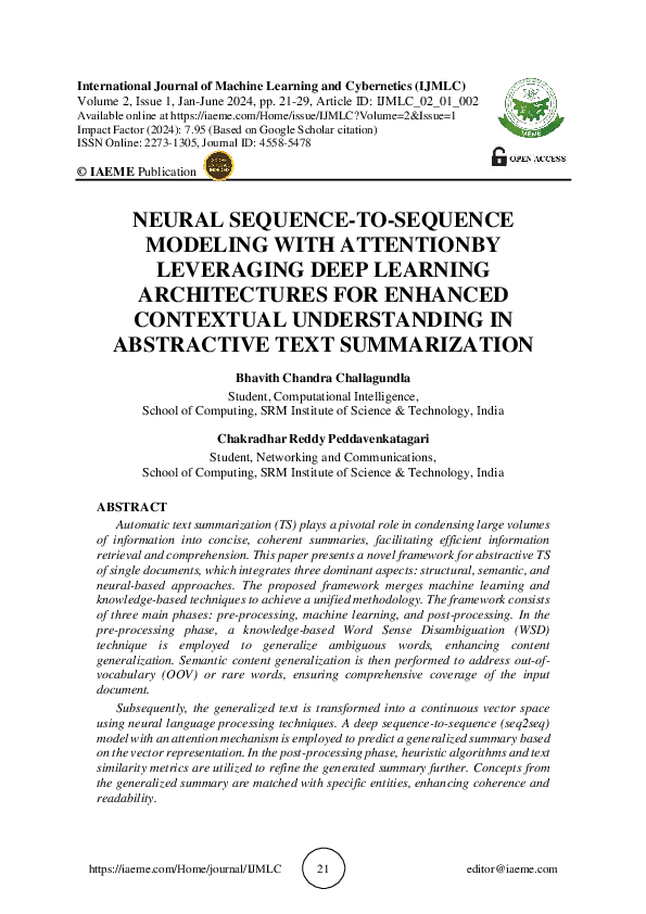 (PDF) NEURAL SEQUENCE-TO-SEQUENCE MODELING WITH ATTENTIONBY LEVERAGING DEEP LEARNING ...