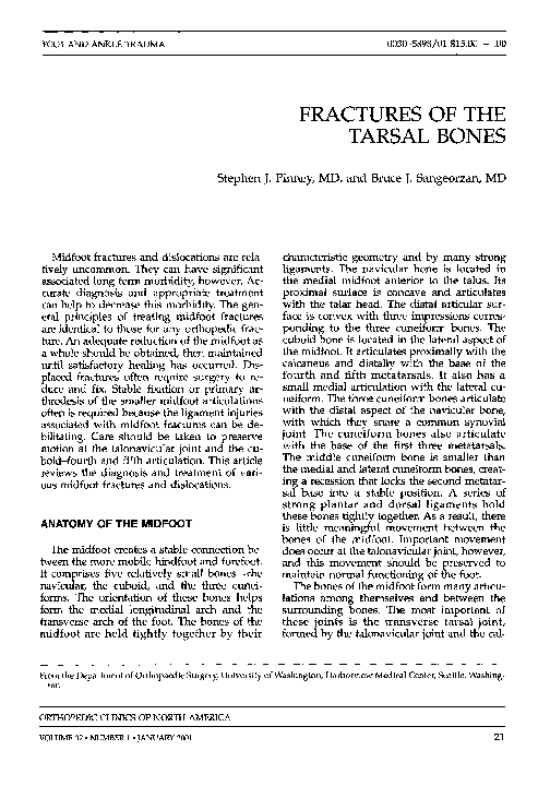 (PDF) Fractures of the Tarsal Bones