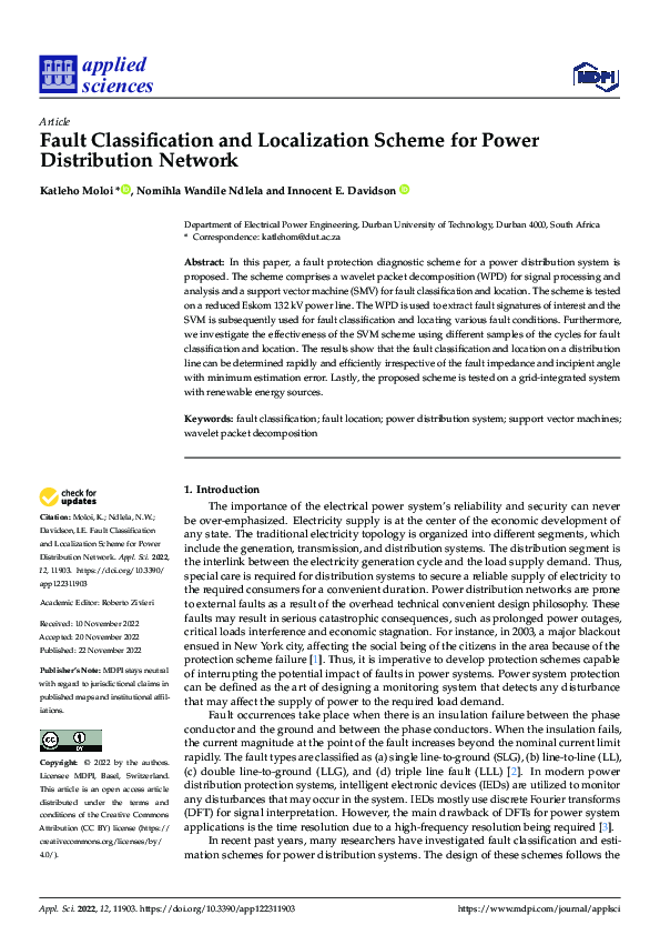(PDF) Fault Classification and Localization Scheme for Power ...