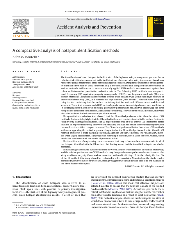 (PDF) A comparative analysis of hotspot identification methods