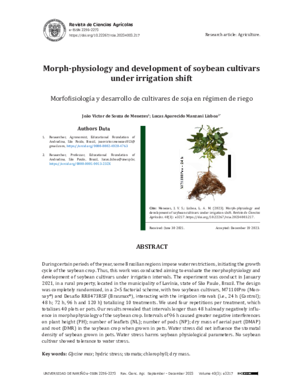 (PDF) Morph-physiology and development of soybean cultivars under ...