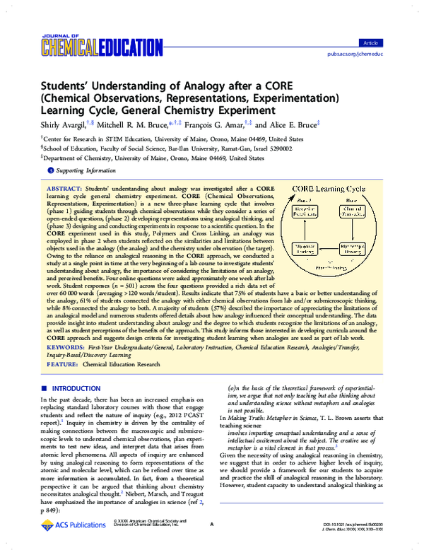 (PDF) Students’ Understanding of Analogy after a CORE (Chemical ...