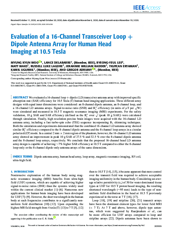 (PDF) Evaluation of a 16-Channel Transceiver Loop + Dipole Antenna ...
