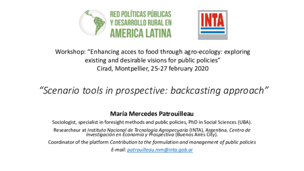 (PDF) Scenario tools in prospective: backcasting approach