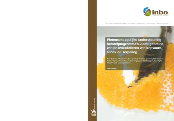(PDF) Wetenschappelijke ondersteuning herstelprogramma's 2008: genetica ...