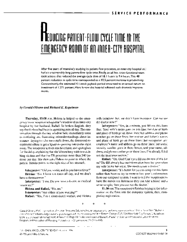 (PDF) Reducing patient‐flow cycle time in the emergency room of an ...