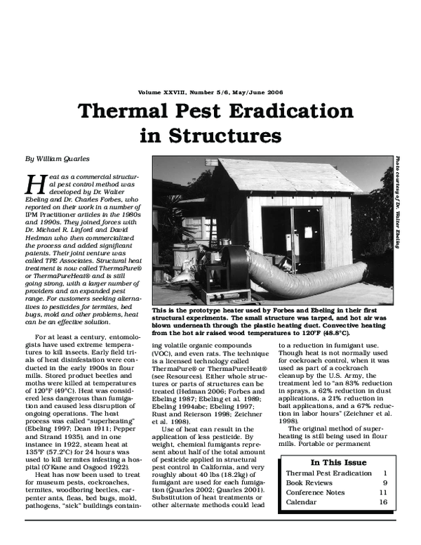 (PDF) Thermal pest eradication in structures