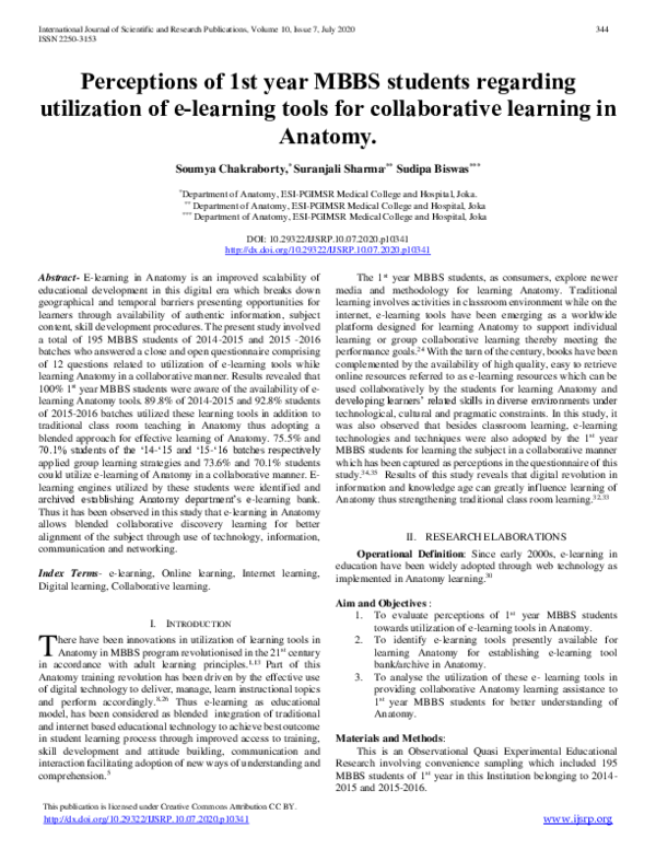 (PDF) Perceptions of 1st year MBBS students regarding utilization of e ...