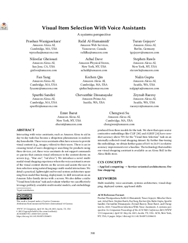 (PDF) Visual Item Selection With Voice Assistants