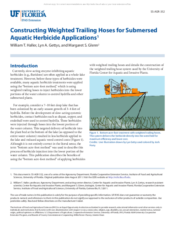 (PDF) Constructing Weighted Trailing Hoses for Submersed Aquatic ...