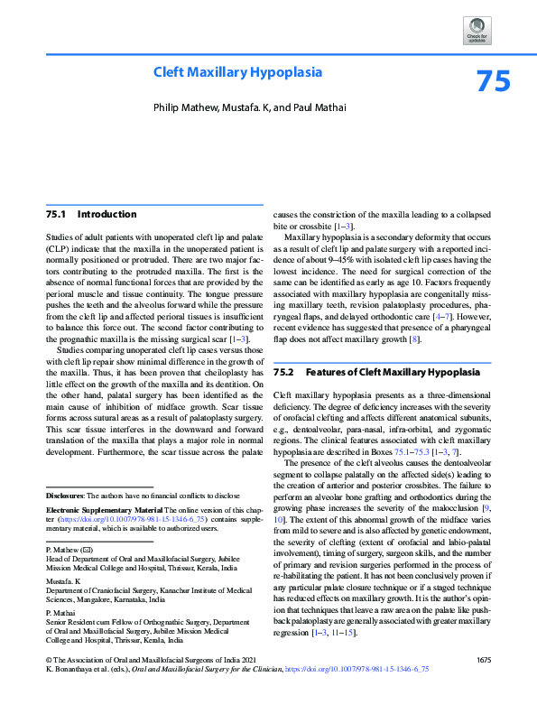 (PDF) Cleft Maxillary Hypoplasia