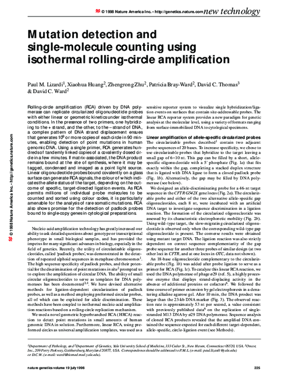 (PDF) Mutation detection and single-molecule counting using isothermal rolling-circle amplification