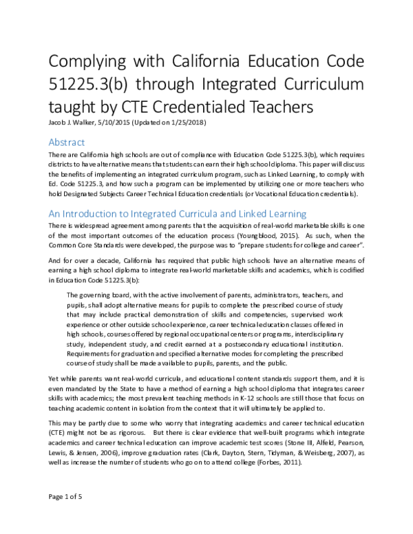 (PDF) Complying with California Education Code 51225.3(b) Through ...