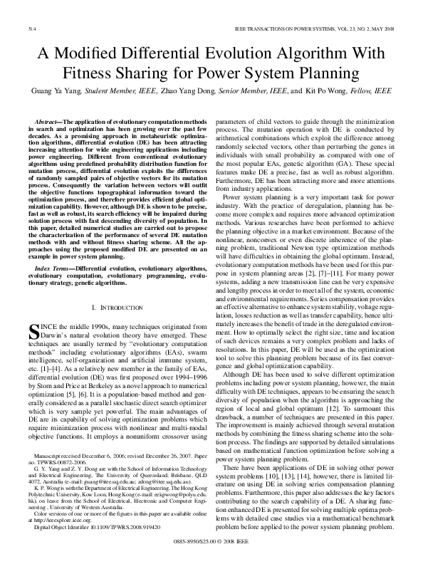 Pdf A Modified Differential Evolution Algorithm With A Balanced