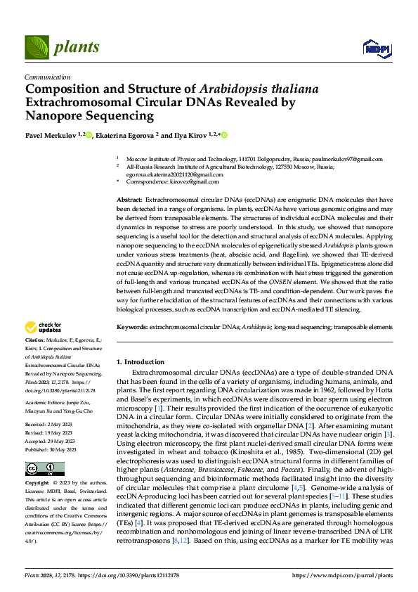 (PDF) Composition and Structure of Arabidopsis thaliana ...