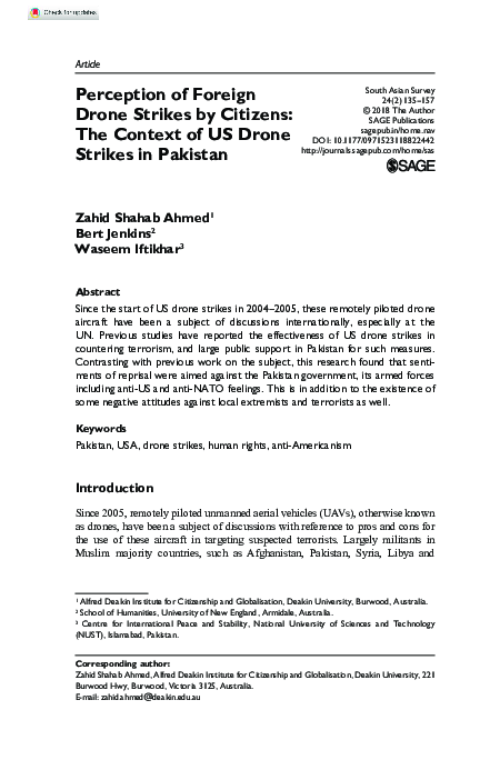 (PDF) Perception of Foreign Drone Strikes by Citizens: The Context of ...