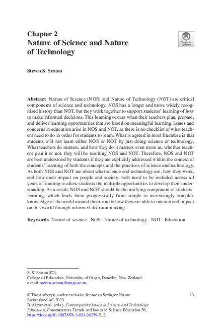 (PDF) Nature of Science and Nature of Technology