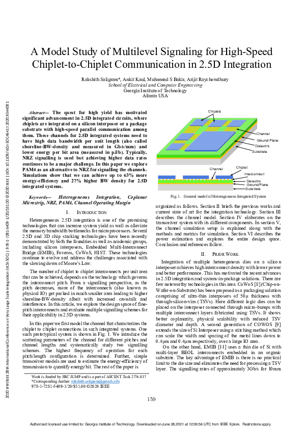 (PDF) A Model Study of Multilevel Signaling for High-Speed Chiplet-to ...