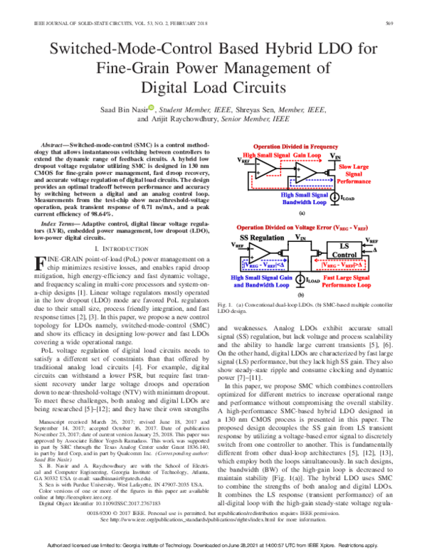 (PDF) Switched-Mode-Control Based Hybrid LDO for Fine-Grain Power ...