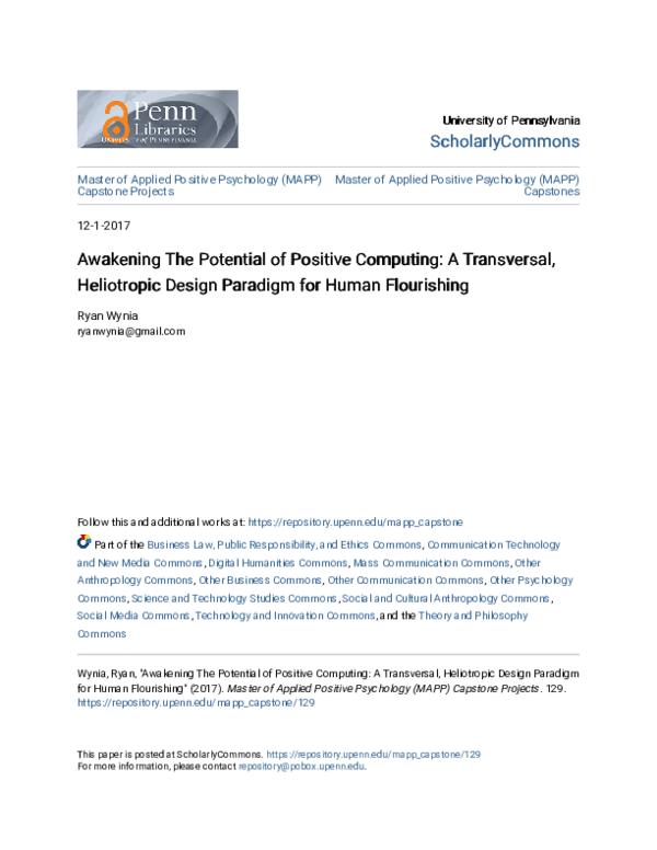 (PDF) A New Paradigm for Positive Computing Design