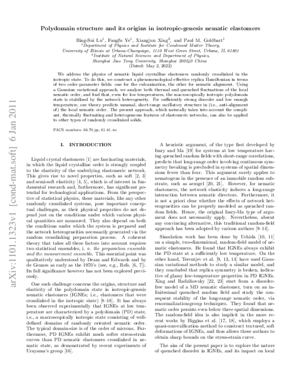 (PDF) Polydomain structure and its origins in isotropic-genesis nematic ...