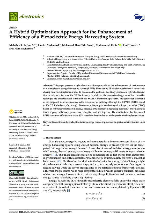 (PDF) A Hybrid Optimization Approach for the Enhancement of Efficiency ...