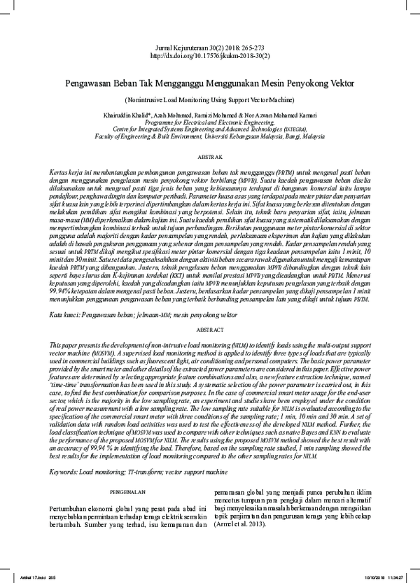 (PDF) Nonintrusive Load Monitoring Using Support Vector Machine (PDF) Nonintrusive Load Monitoring Using Support Vector Machine