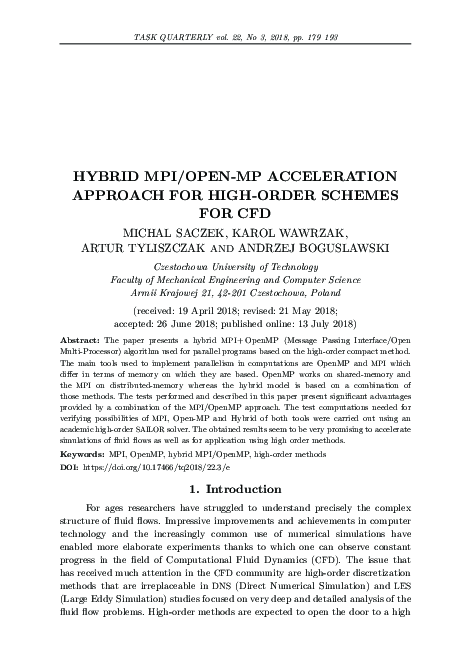 (PDF) Hybrid MPI/Open-MP acceleration approach for high-order schemes ...