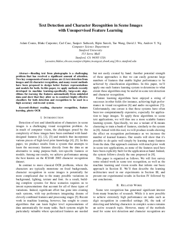 Pdf Unsupervised Learning For Text Detection And Recognition