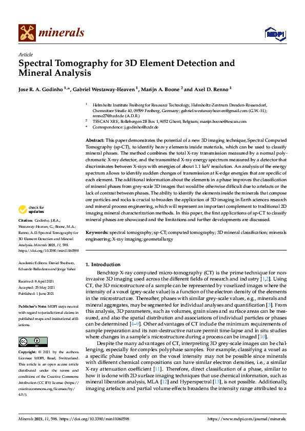 (PDF) Spectral Tomography for 3D Element Detection and Mineral Analysis