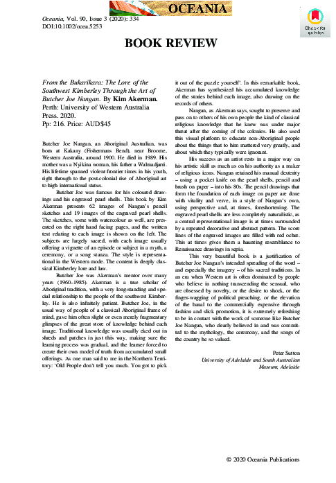 (PDF) From the Bukarikara: The Lore of the Southwest Kimberley Through ...