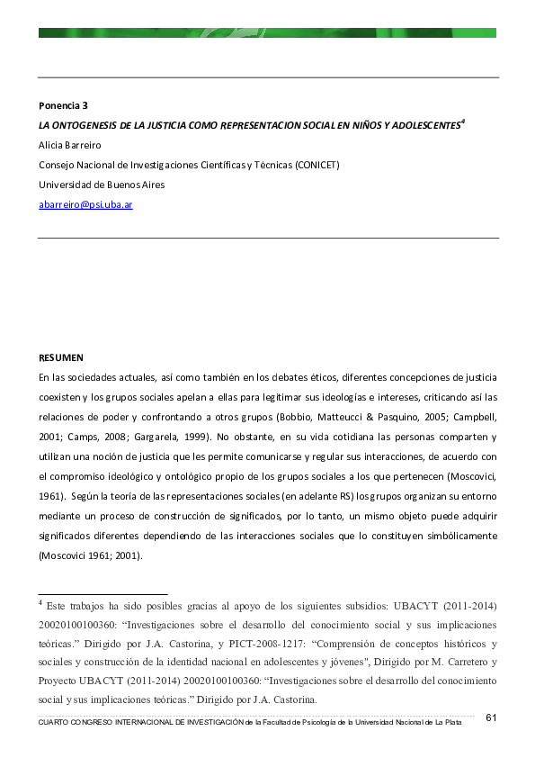 (PDF) La ontogénesis de la justicia como representación social en niños ...