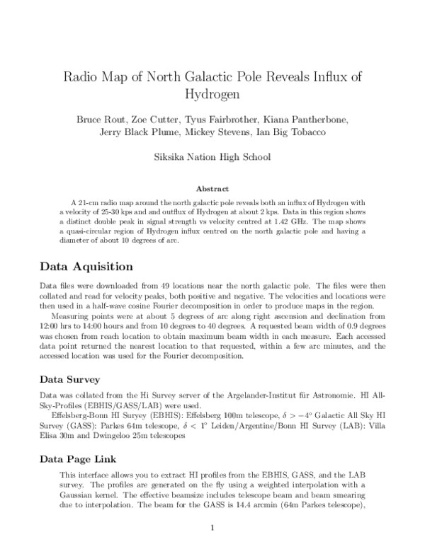 (PDF) Radio Map of North Galactic Pole Reveals Influx of Hydrogen ...