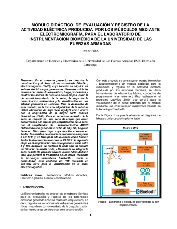 (PDF) Módulo didáctico de evaluación y registro de la actividad eléctrica producida por los ...