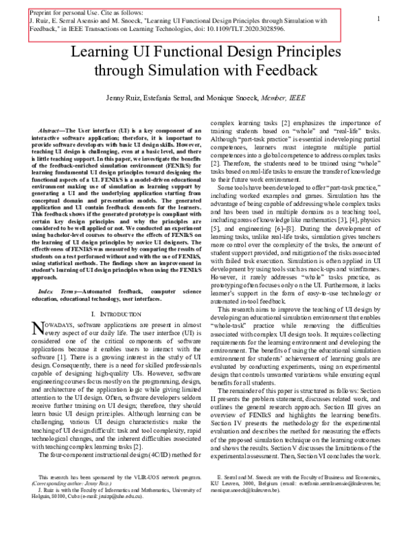 (PDF) Learning UI Functional Design Principles Through Simulation With ...