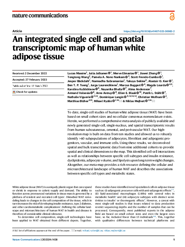 (PDF) An integrated single cell and spatial transcriptomic map of human ...