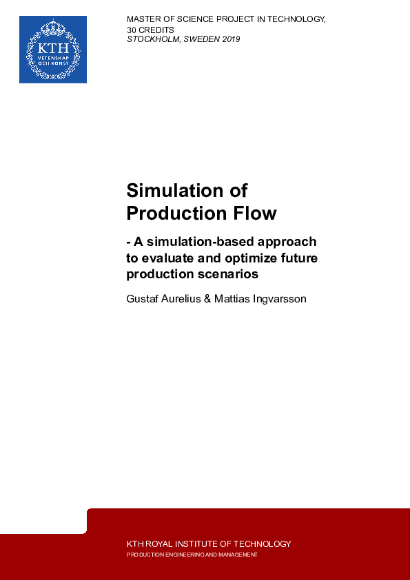 Pdf Simulation Of Production Flow A Simulation Based Approach To Evaluate And Optimize