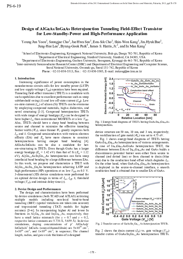 (PDF) Design of AlGaAs/InGaAs Heterojunction Tunneling Field-Effect Transistor for Low-Standby ...