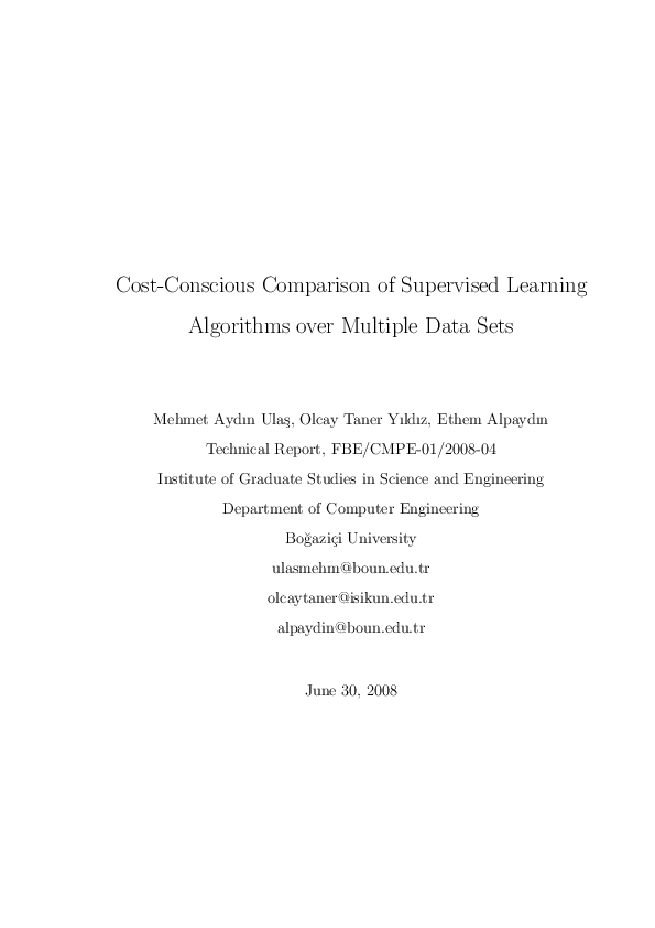 (PDF) Cost-conscious comparison of supervised learning algorithms over multiple data sets ...