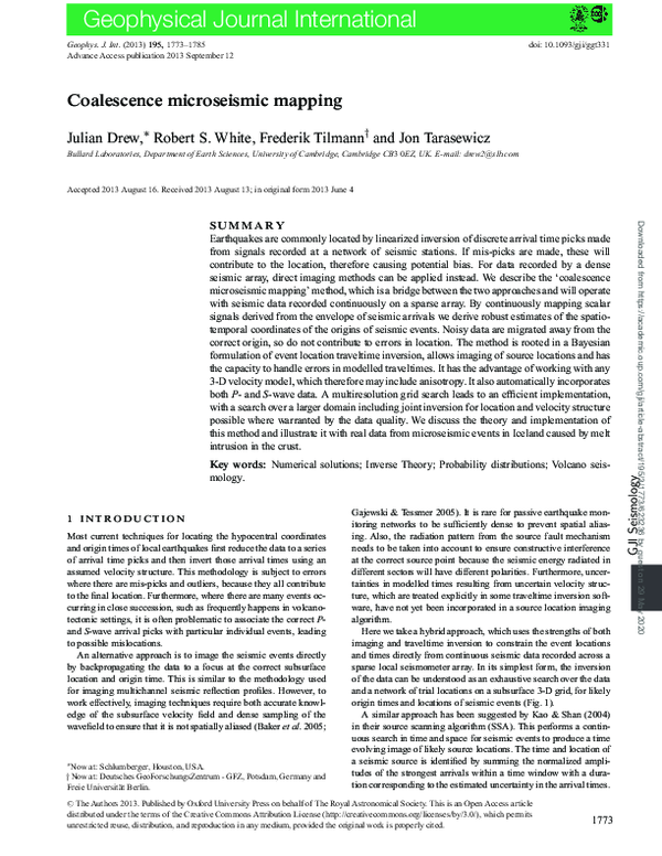 (PDF) Coalescence microseismic mapping