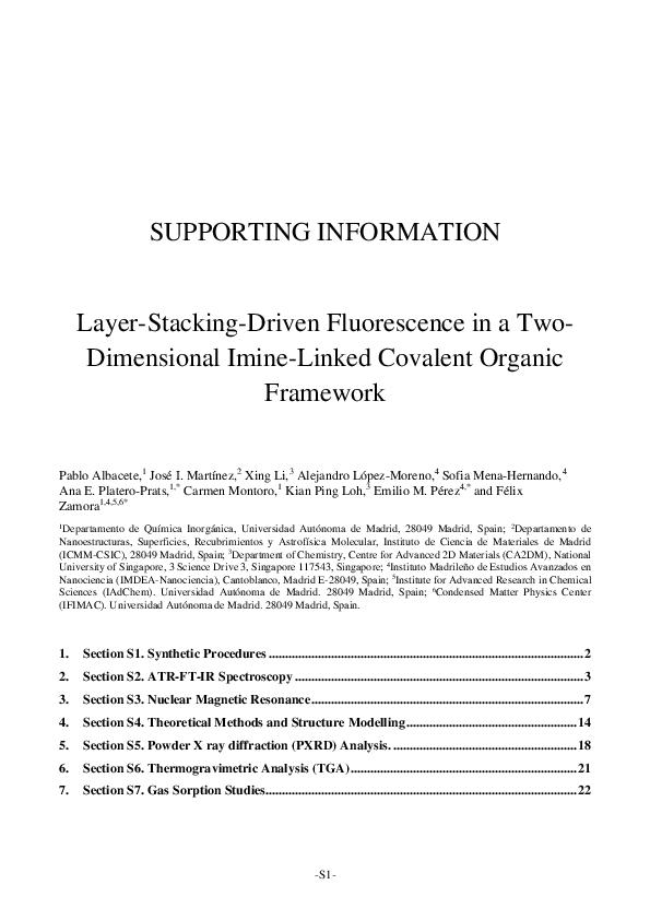 (PDF) Layer-Stacking-Driven Fluorescence in a Two-Dimensional Imine-Linked Covalent Organic ...