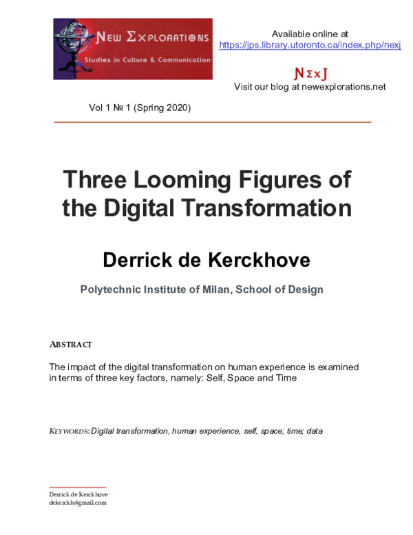 (PDF) Three Looming Figures of the Digital Transformation