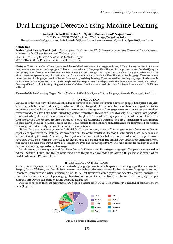 (PDF) Dual-Language Detection using Machine Learning