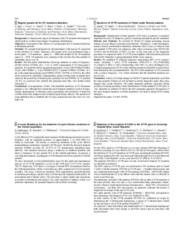 (PDF) 5 Regular genetic kit for CF mutations detection
