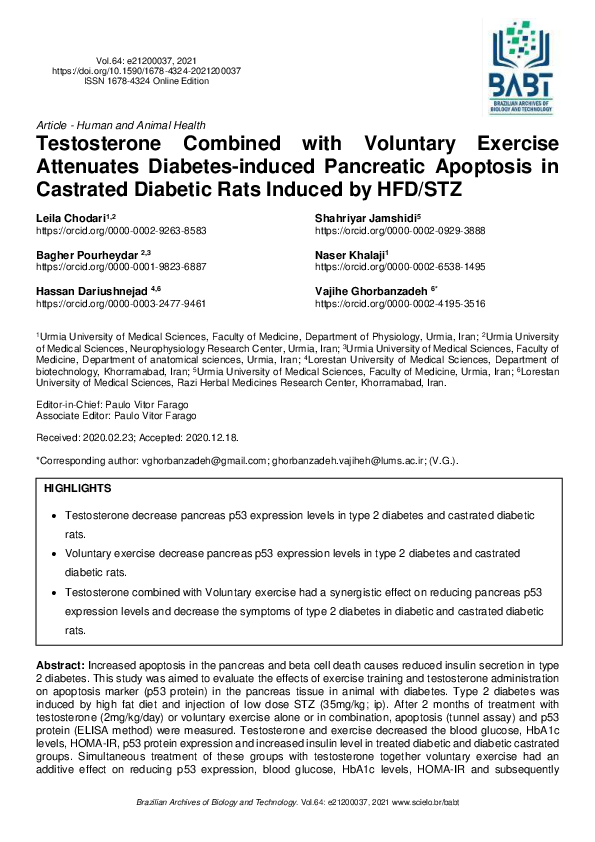 (PDF) Testosterone Combined with Voluntary Exercise Attenuates Diabetes ...